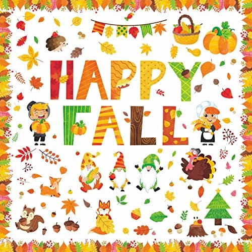 Amazon.com: 110+ PCS Happy Fall Decor, Happy Autumn Cutouts Pumpkin ...