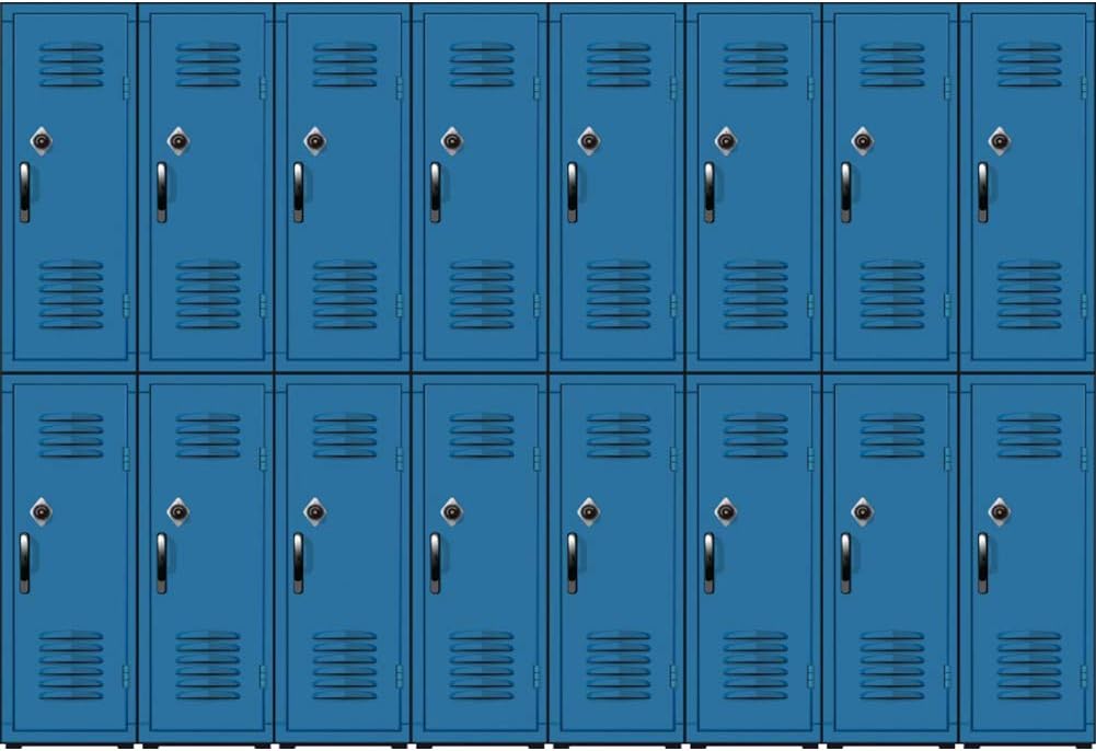 Amazon.com : Haoyiyi 8x6ft Storage Cabinets Backdrop Blue Metal School ...