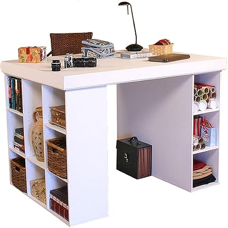 Amazon.com: Project Center Desk with Bookcase and 3 Bin Cabinet,Modern ...