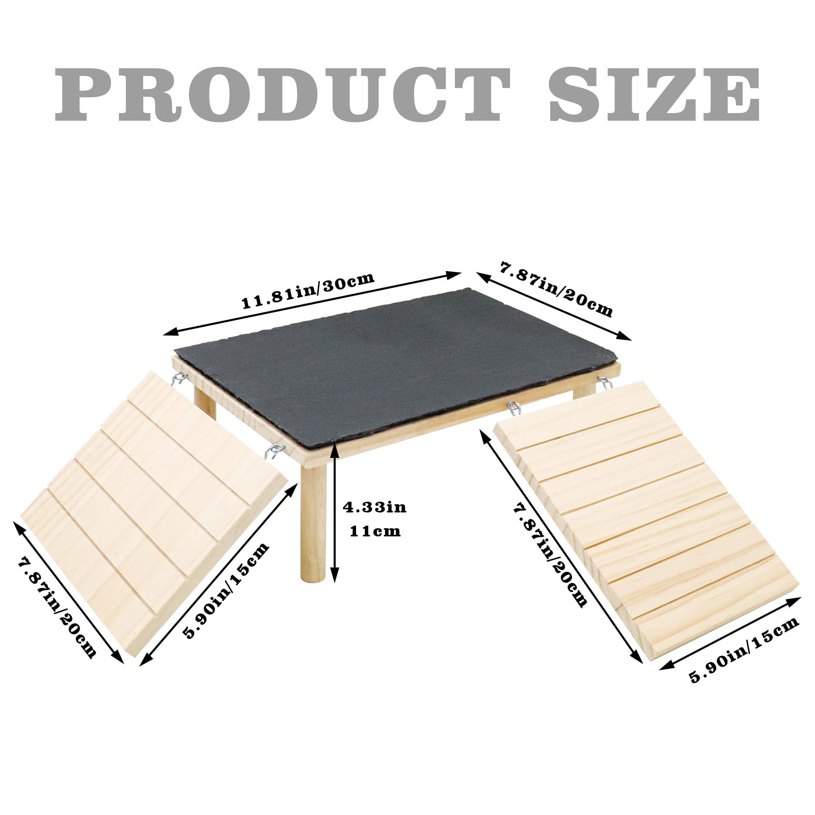 Snapklik.com : Bearded Dragon Basking Platform, Wooden + Rock Plate ...