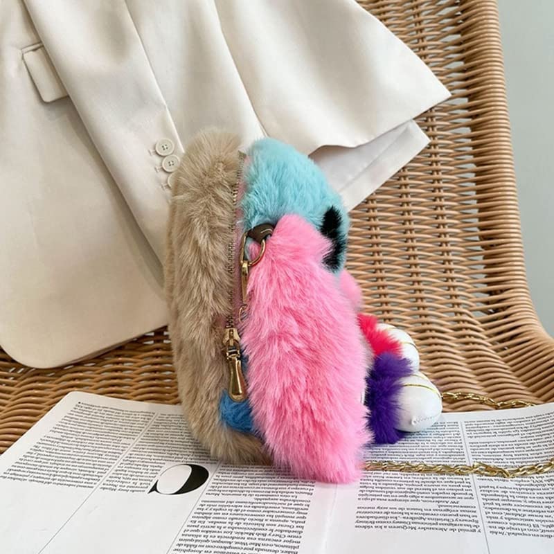 MYRIAD Kids Rabbit Faux Fur Backpack Bunny Hare Shoulder Bags Plush ...