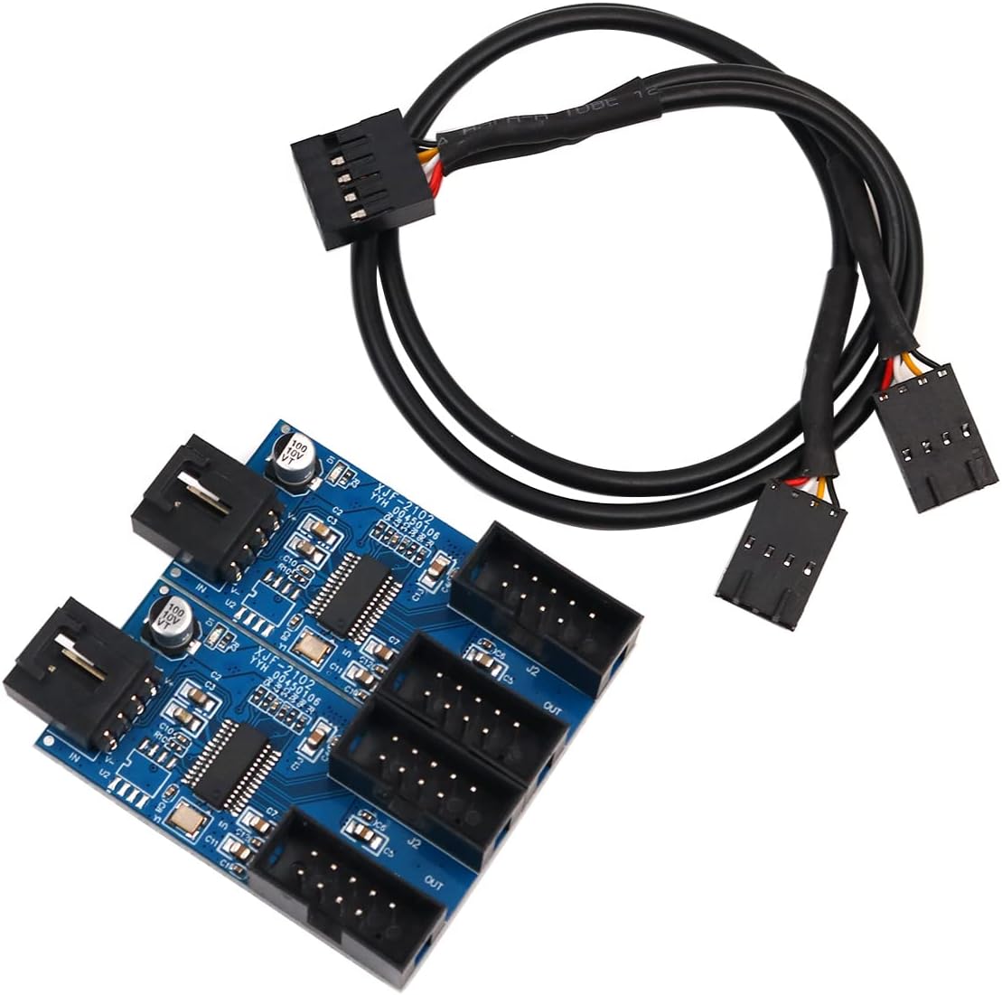 POFET 9Pin USB Header Splitter Stecker 1 bis 4 Buchse Erweiterung USB 2 ...