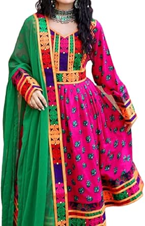 Amazon.com: Afghan dress Afghani handmade traditional Clothes for ...