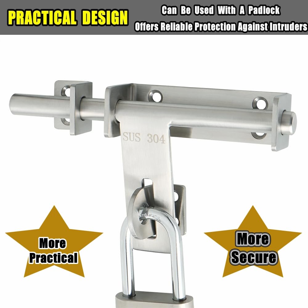 Snapklik.com : Heavy Duty Slide Bolt Gate Latch,Padlock Latches Heavy ...