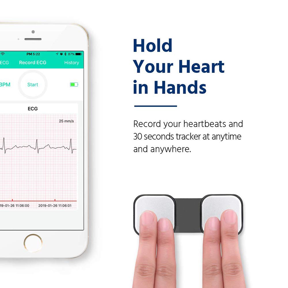 Portable EKG Heart Monitor Wireless Heart Rhythm Tracking Without ECG ...