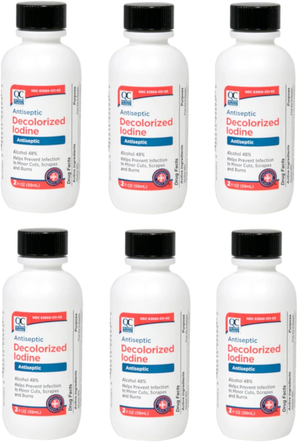 Amazon.com: Quality Choice Antiseptic Decolorized Iodine 2 Fl. Oz. - 6 ...