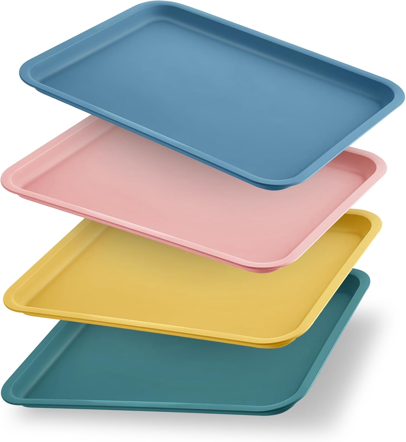 Serving Trays Plastic Food Trays Stack-able Kitchen Dishes Multi-color ...