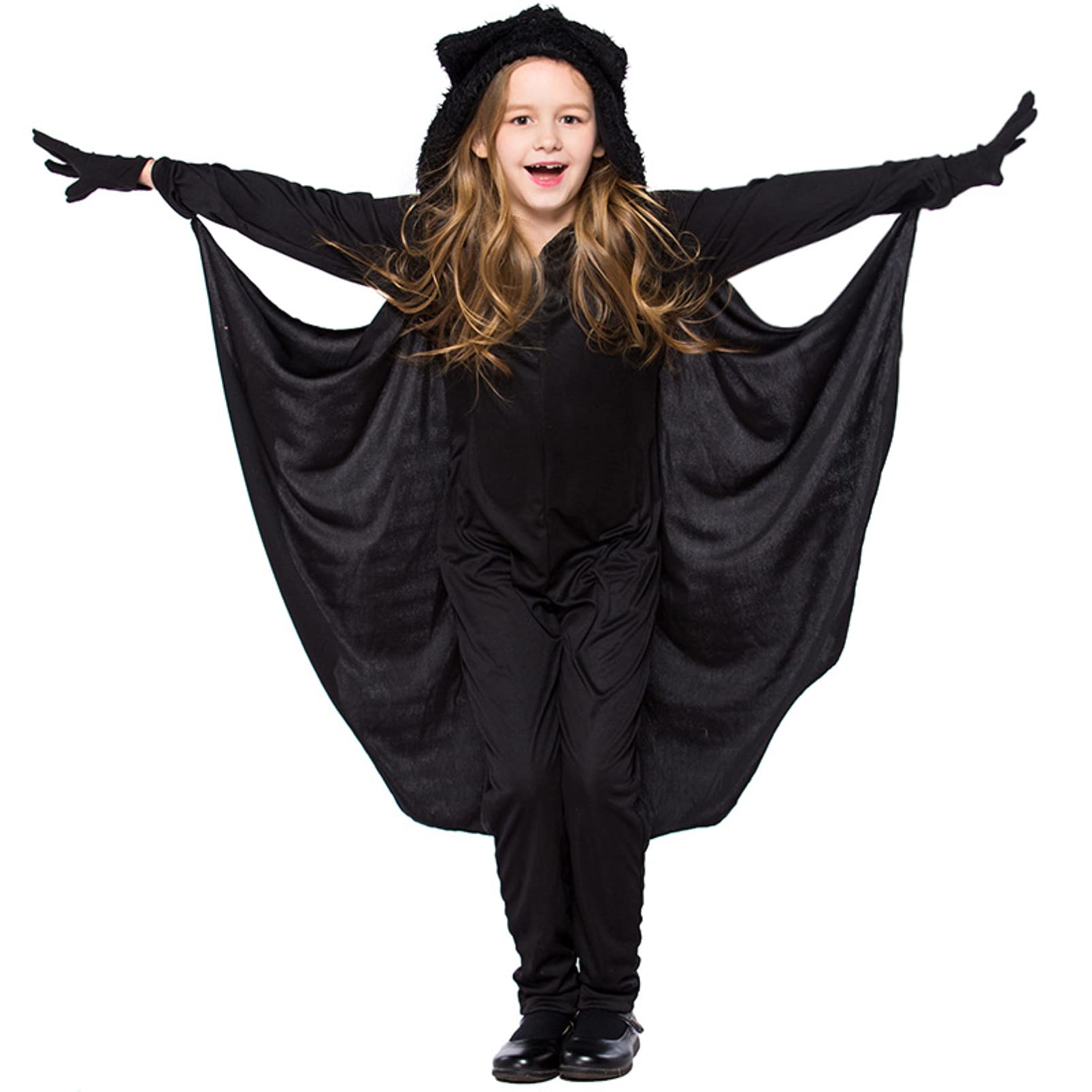 Honeystore Kids Bat Halloween Party Animal Costume Outfits Medium Black ...