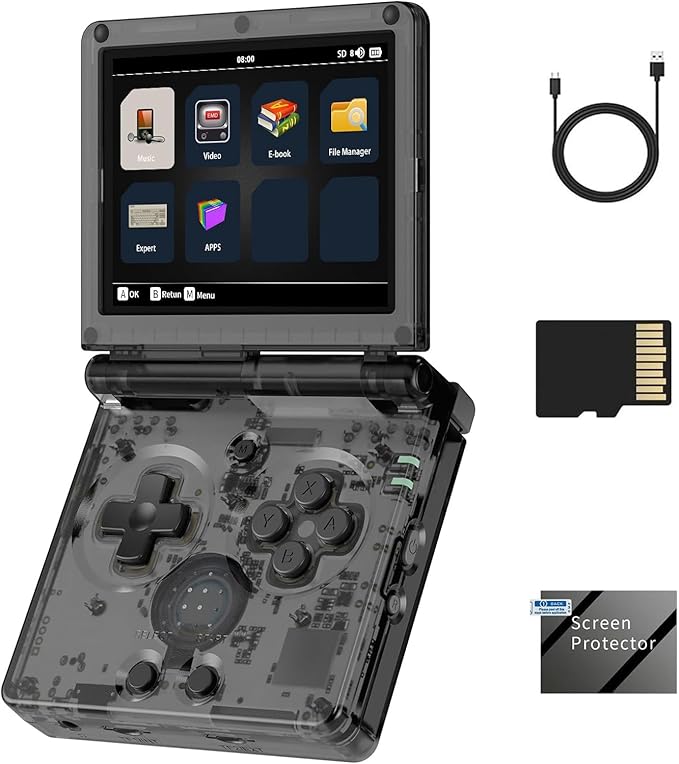 Amazon.com: RG35XXSP Retro Handheld Game Console, 3.5" IPS Fold Screen ...