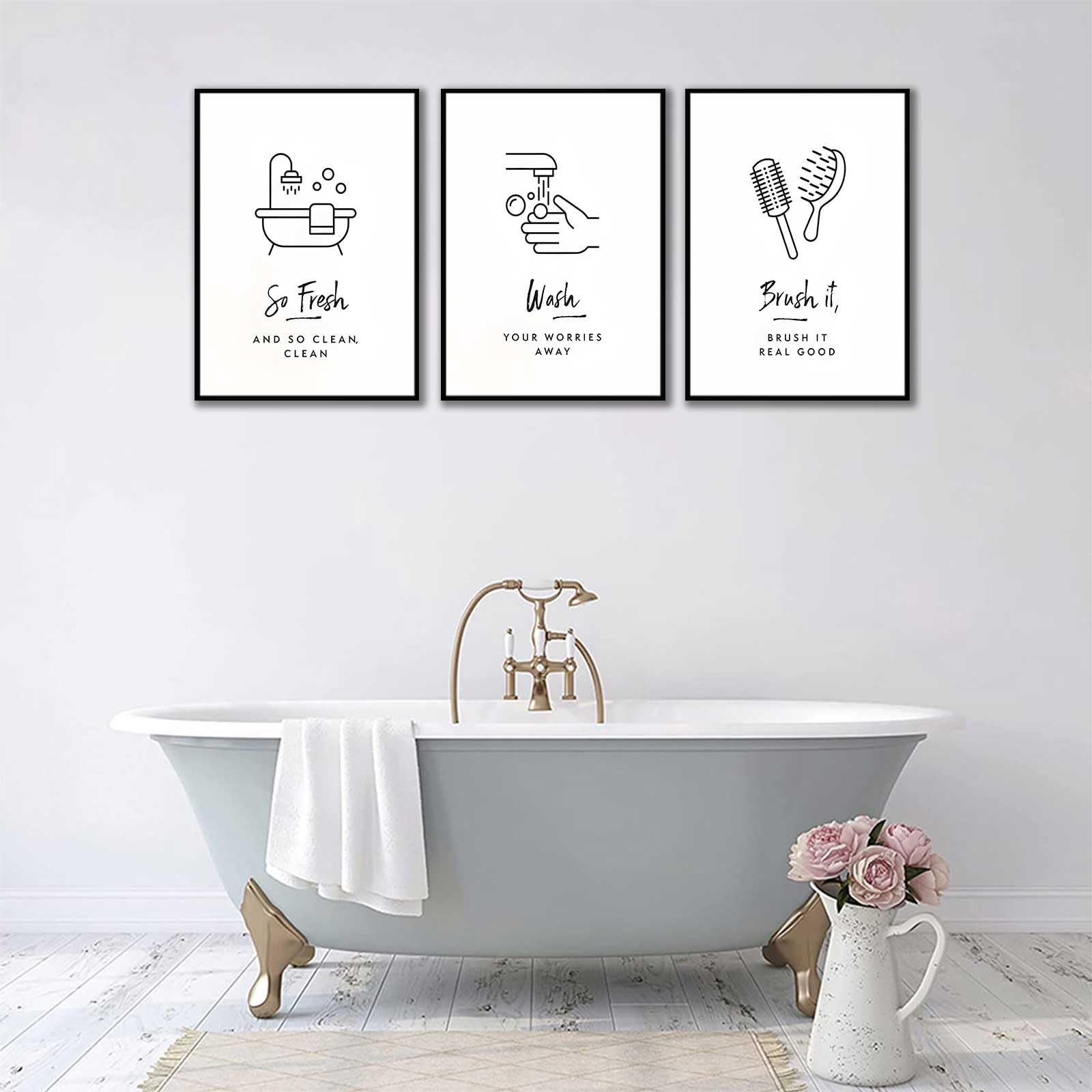Modern Bathroom Art Printable Oui Oui Funny Bathroom Sign Print