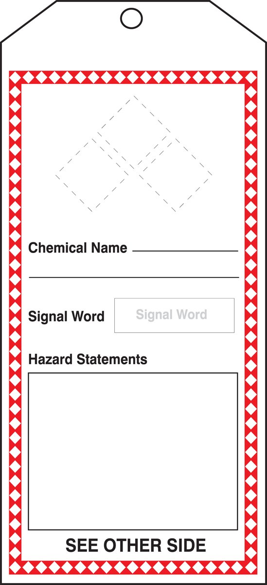 Accuform THS403CTM GHS Jumbo Tag, "Chemical Name Signal Word Hazard ...
