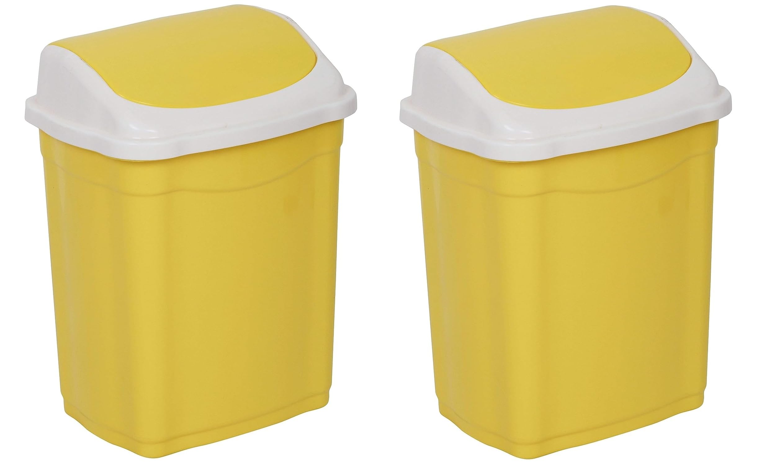ARISTO Small Plastic Swing Dustbin,9 LTR (Yellow/Yellow) Pack of 2 ...