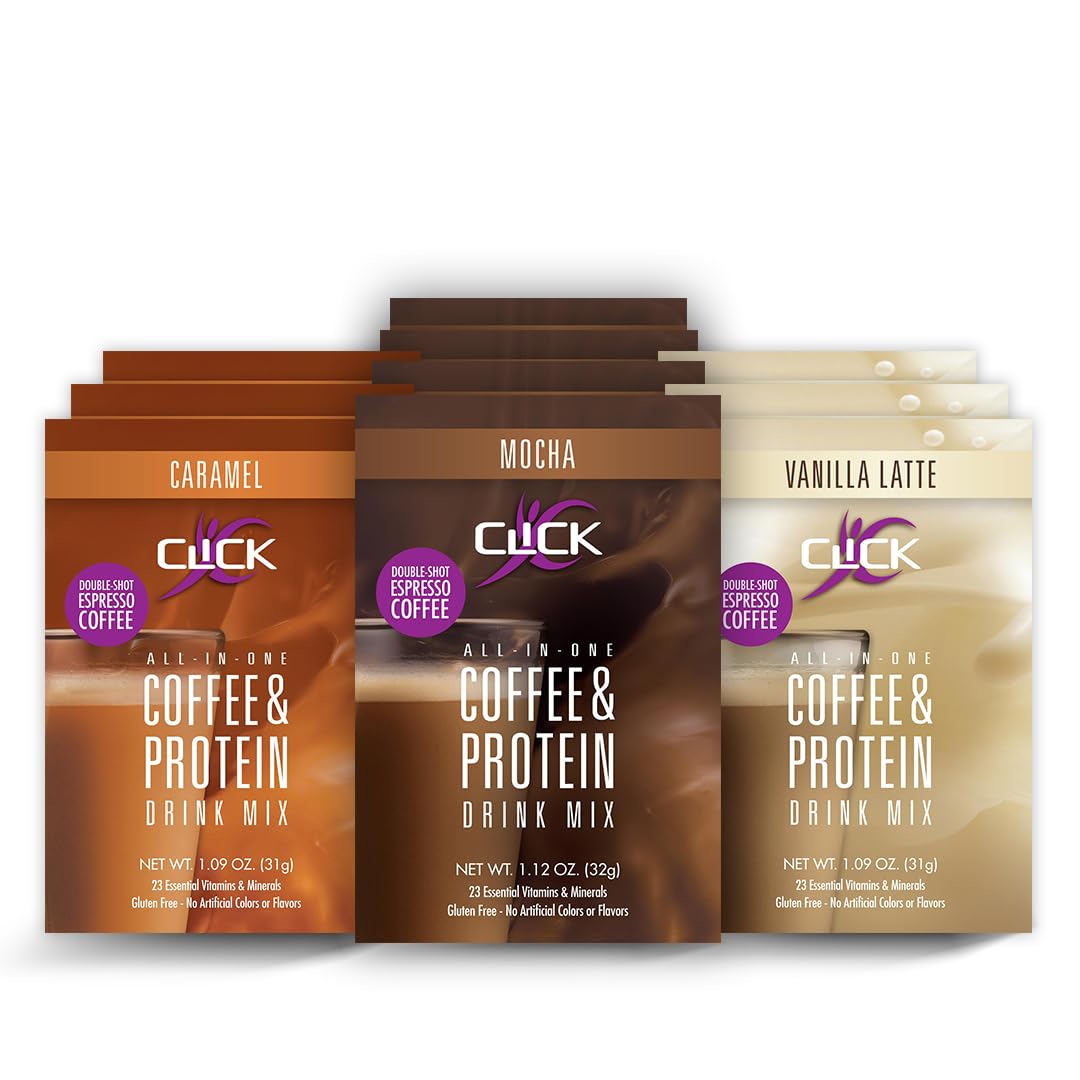 Amazon.com: Click Coffee Protein Powder Packets, High Protein, Double ...