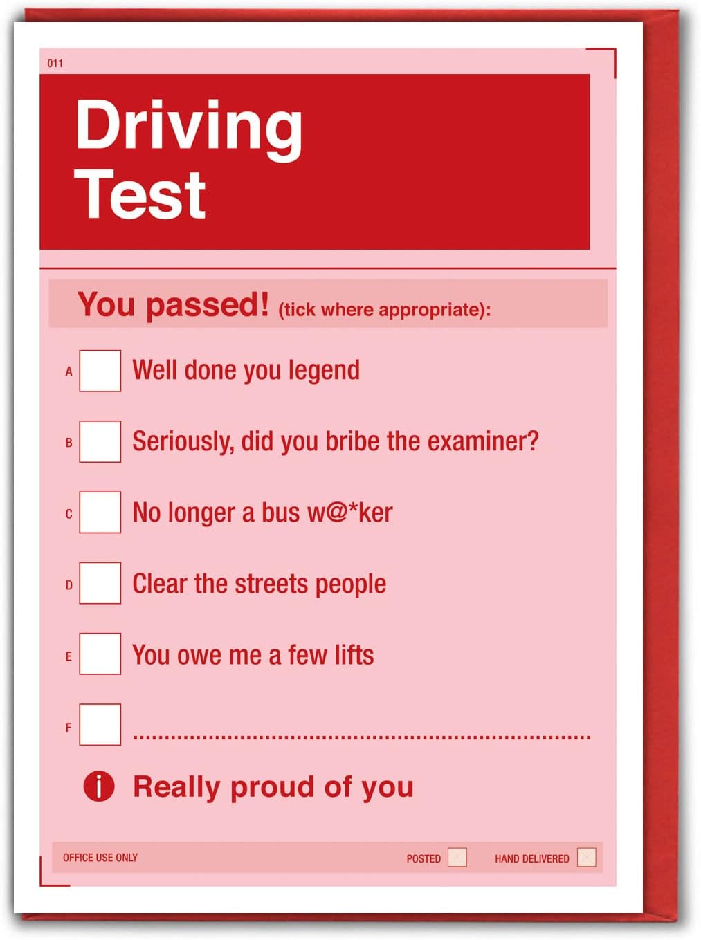Brainbox Candy - Funny Driving Test Congratulations Card - 'You Passed ...