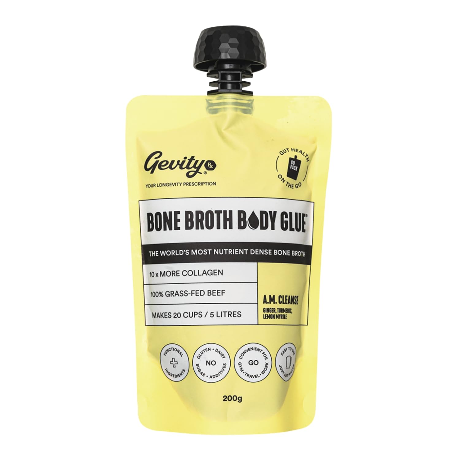 Amazon.com : Gevity Rx Bone Broth Body Glue- A.M. CLEANSE, Go Pouch ...