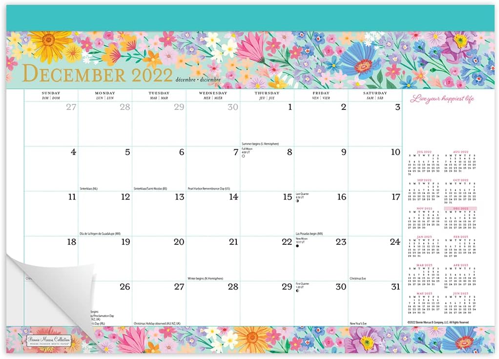 Bonnie Marcus | 2023 14 x 10 Inch 18 Months Monthly Desk Pad Calendar ...