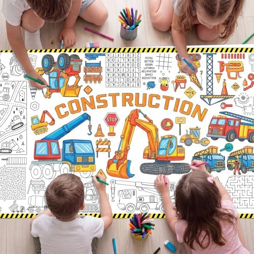 Amazon.com: Construction Giant Coloring Poster/Tablecloth, 30 x 72 Inch ...