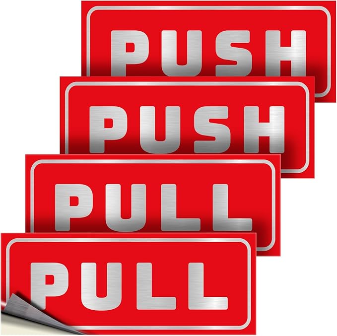 Amazon.com : iSYFIX Push Pull Stickers Sign – 2 pack 5x2 inch ...
