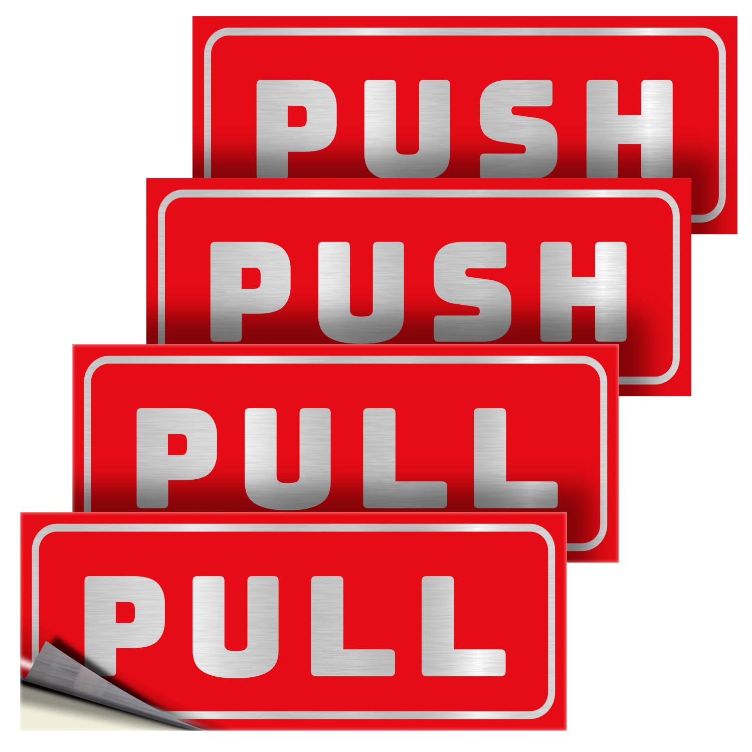 Amazon.com : iSYFIX Push Pull Stickers Sign – 2 Pack 5x2 inch ...