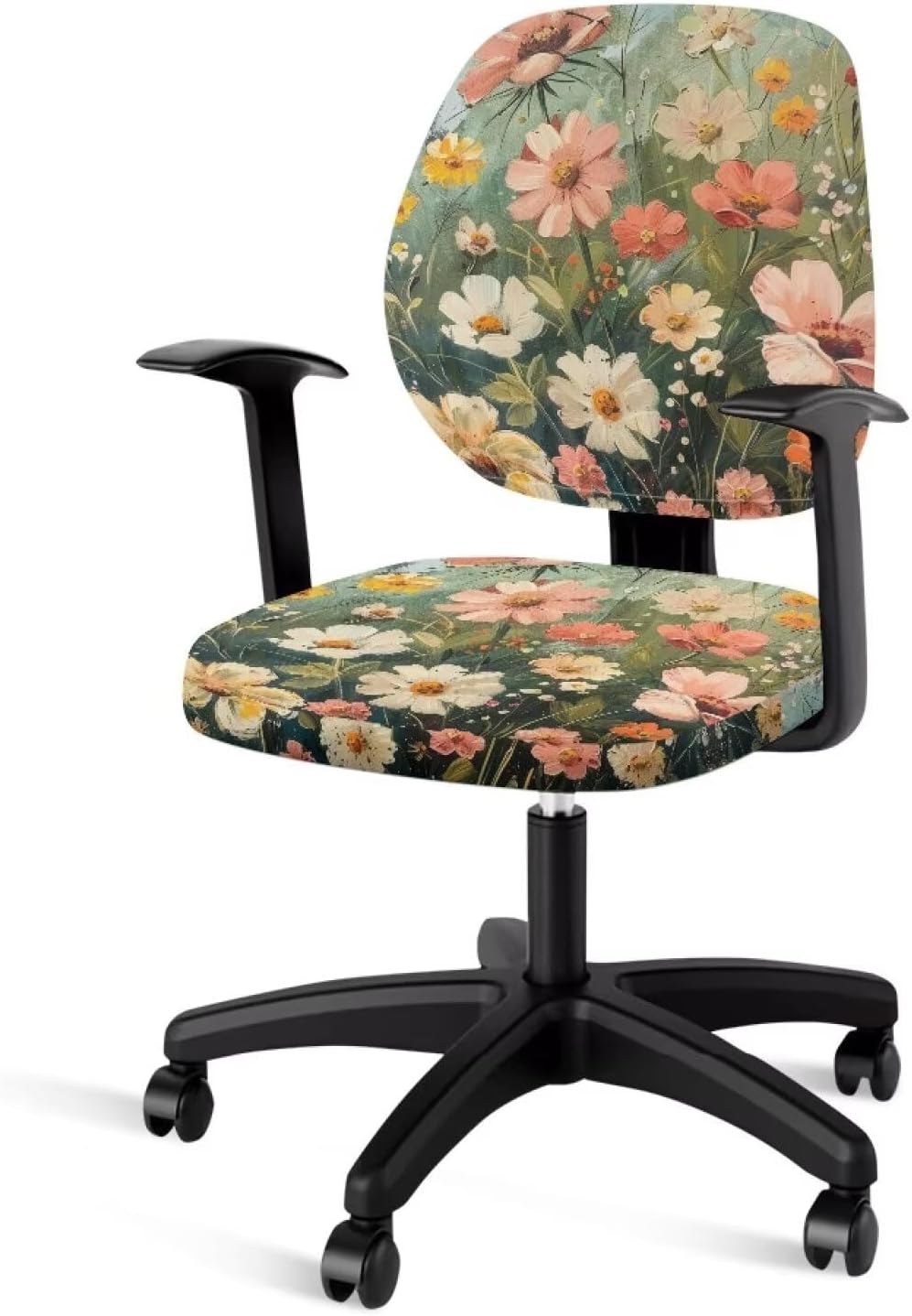 Amazon.com: CREAMIC Floral Print Computer Office Chair Covers ...