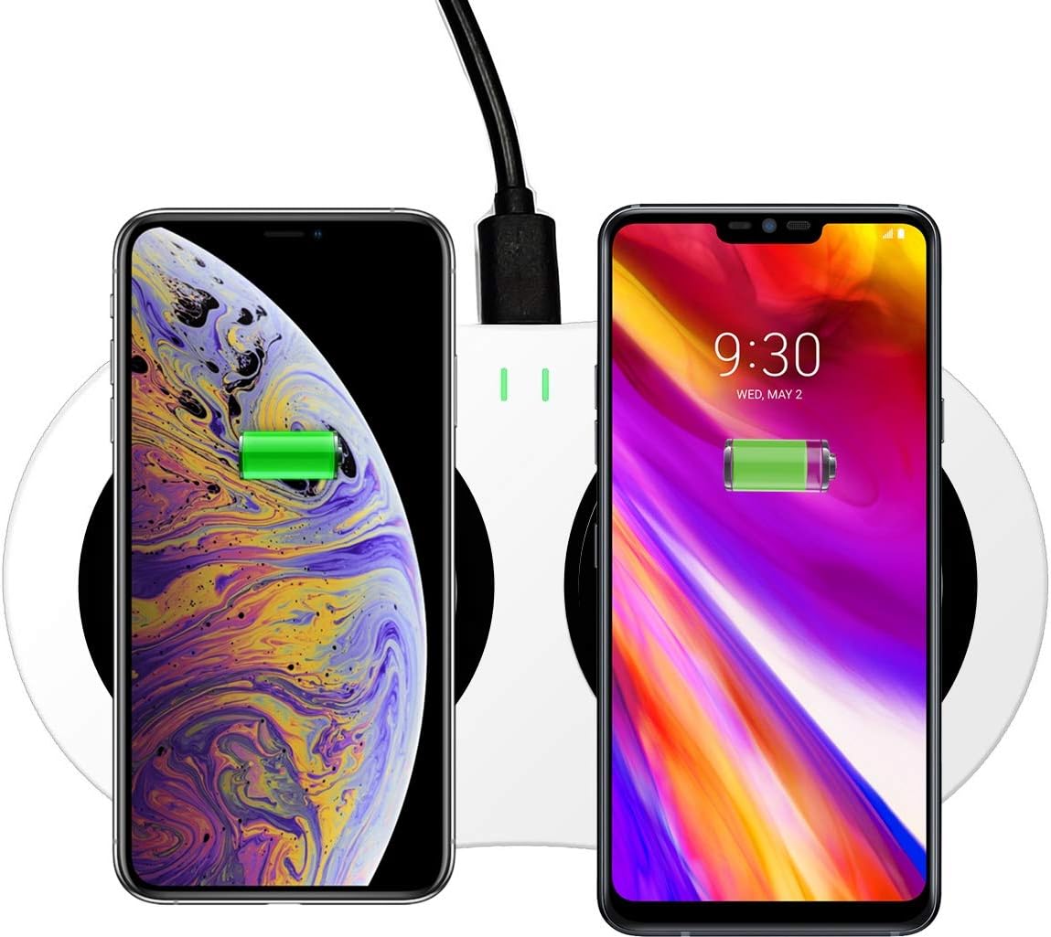 Amazon.com: Azpen C200 Dual Power Qi Wireless Charging Pad (White) for ...