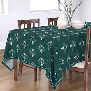 Amazon.com: ZiGiuCHI Honeybees On Teal Tablecloth - Bees Large Scale ...