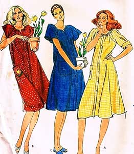 Amazon.com: Butterick Pattern 3576 Misses' Smock Dress, Size A (S-XL ...