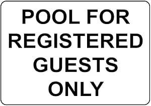 Amazon.com: Pool For Registered Guests Only LABEL DECAL STICKER Sticks ...