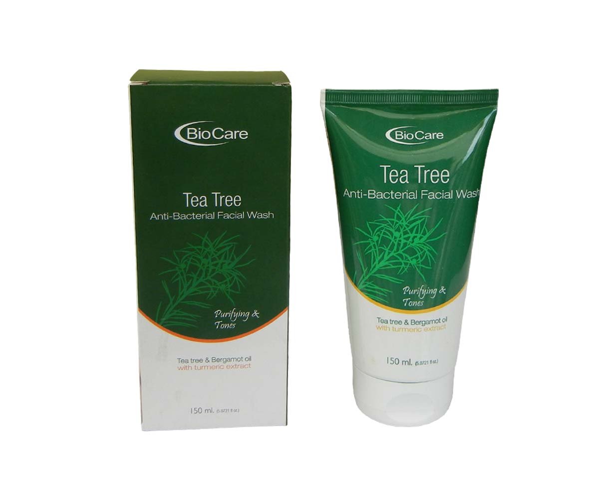 Biocare Anti Bacterial Tea Tree Face Wash with Turmeric Extract 150 ml ...