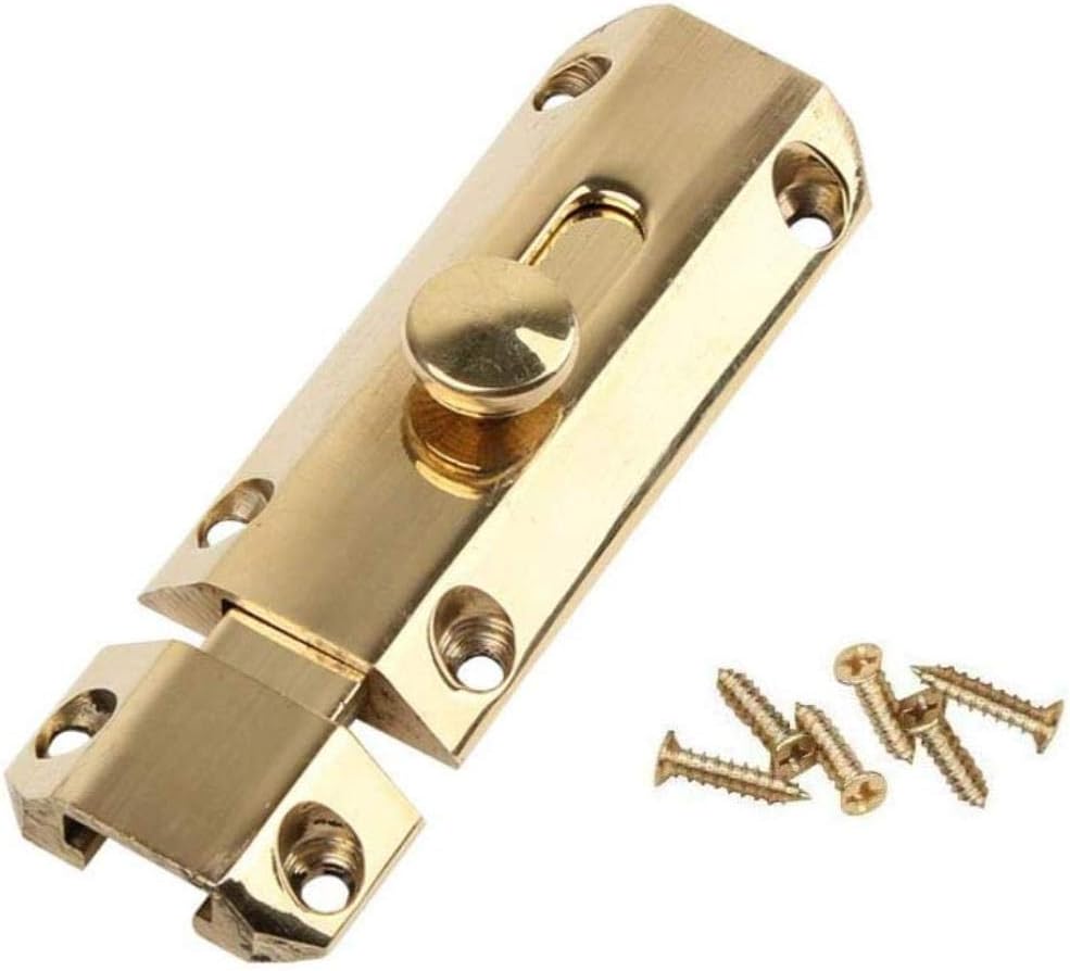 Amazon.com: Liyafy 3" Pure Brass Slide Barrel Door Bolt Heavy Duty Gate ...