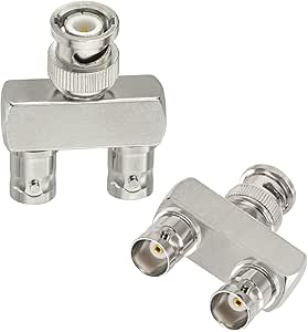 Amazon.com: Eightwood BNC Splitter Adapter 2-Pack BNC Male to Dual Female Tee Type 3 Way Audio ...