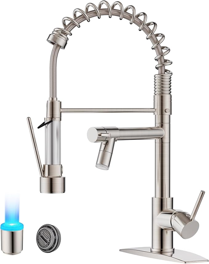 FORIOUS Kitchen Faucets, Contemporary Kitchen Sink Faucet, Commercial ...