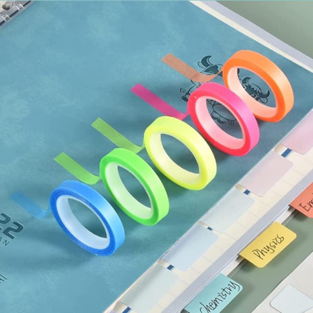 Amazon.com : 5 Rolls Highlighter Tape, 0.3 Inch x 16.4ft Fluorescent ...