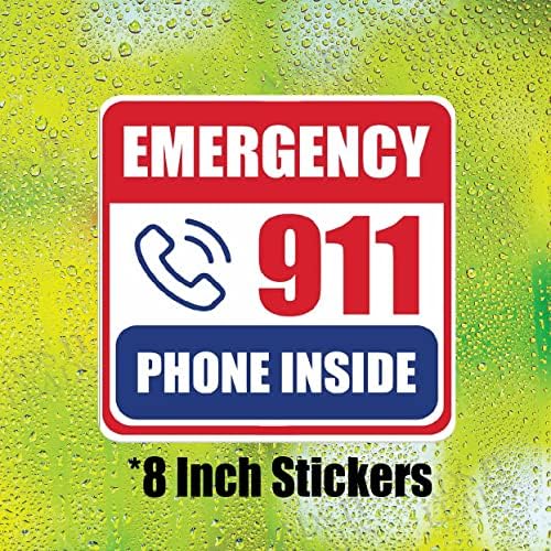 Amazon.com: A&L Emergency 911 Phone Inside Hazard Emergency Vinyl ...