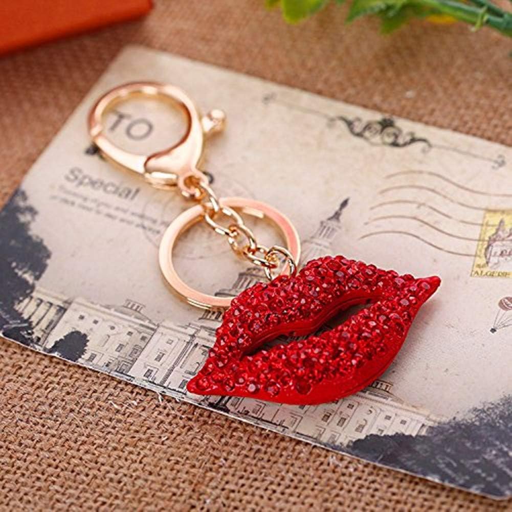 Amazon.com: JewelBeauty Big Kiss Lips Keychain Purse Charm Bling ...