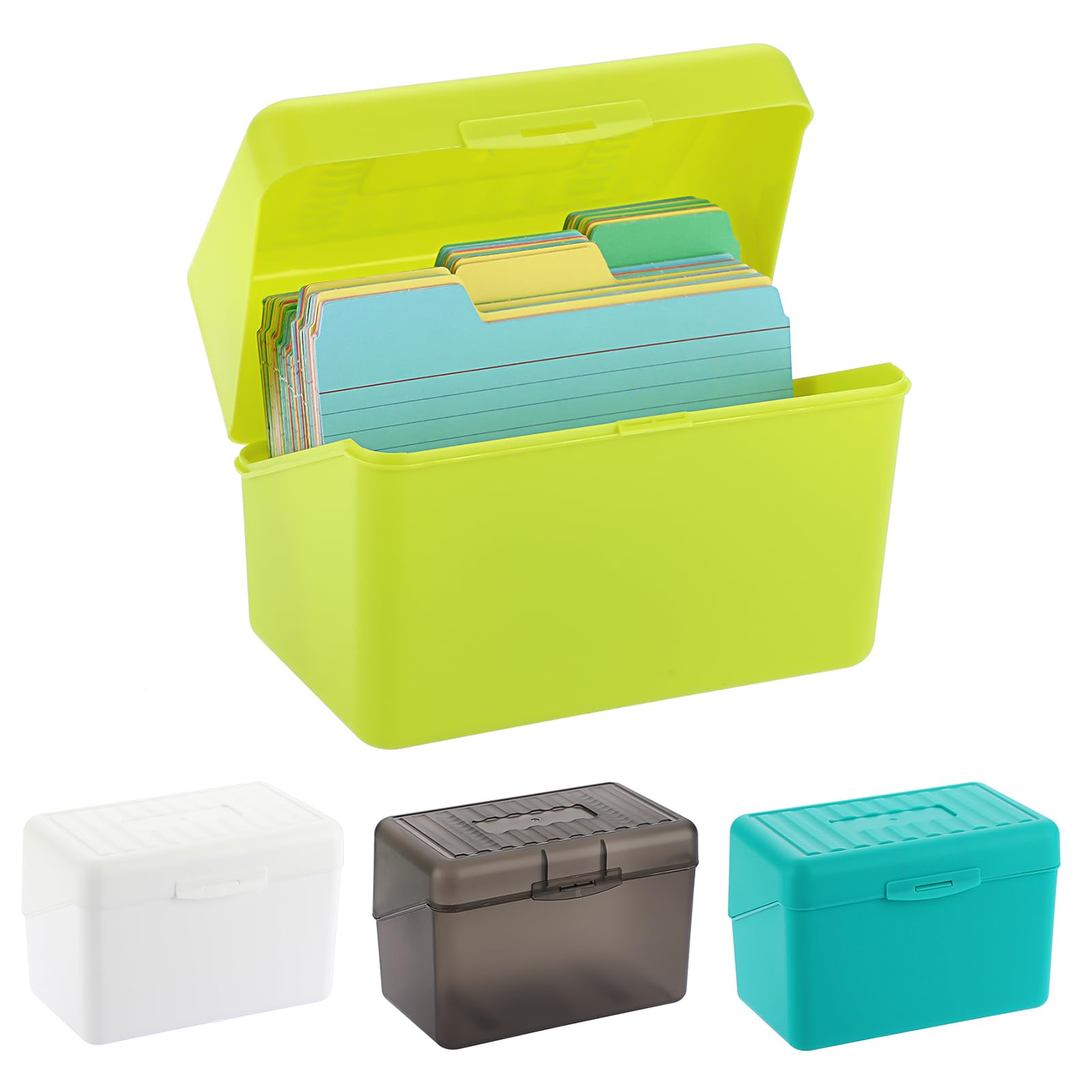 Amazon.com: BTSKY 4 Pack 4 x 6 inch Index Card Box - Index Card Holder ...