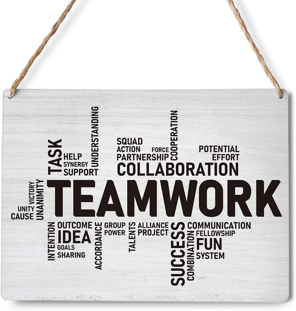 Amazon.com: Inspirational Office Decor - Team Definition Round Wood ...