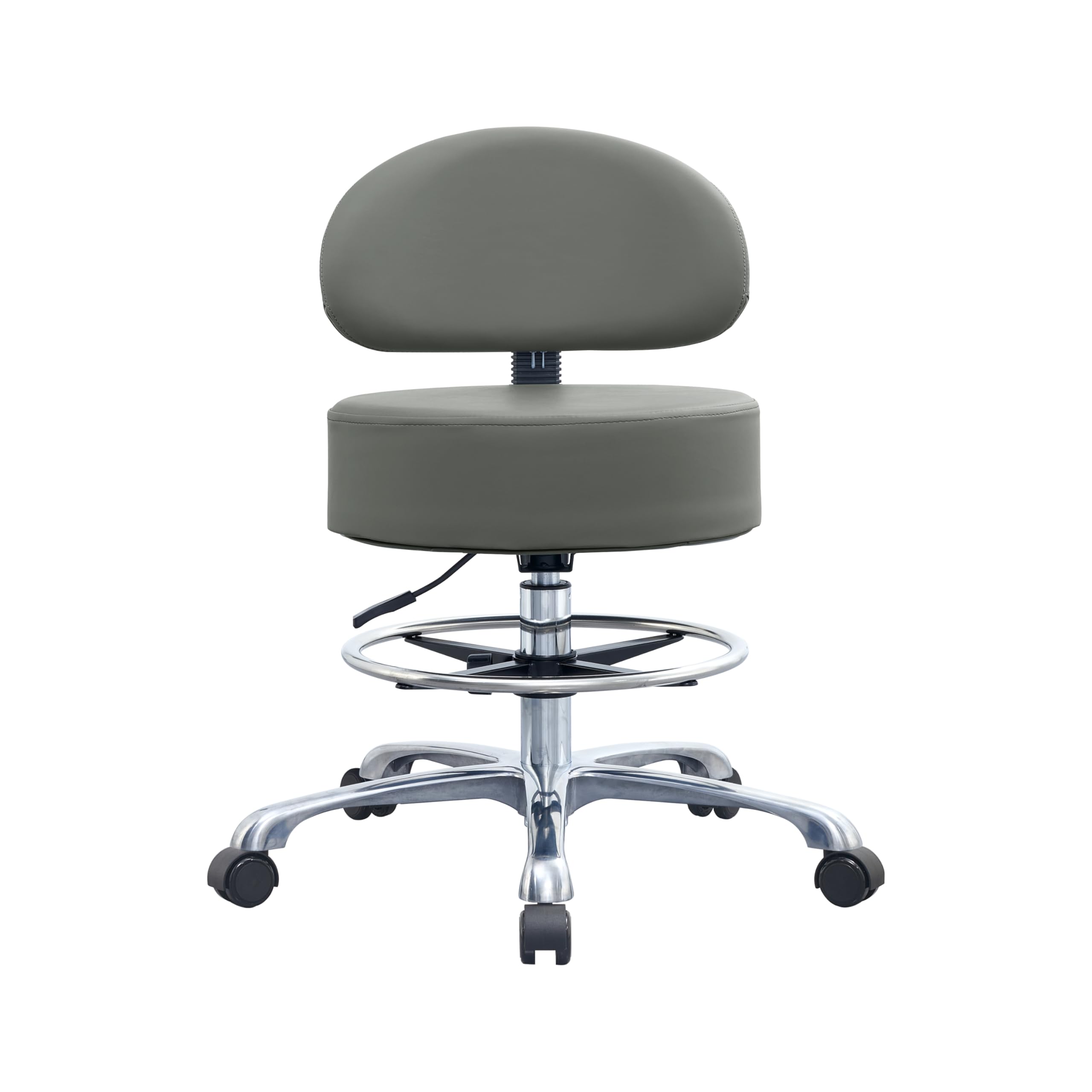 Amazon.com: Height Adjustable Rolling Shop Stool with Back Support ...