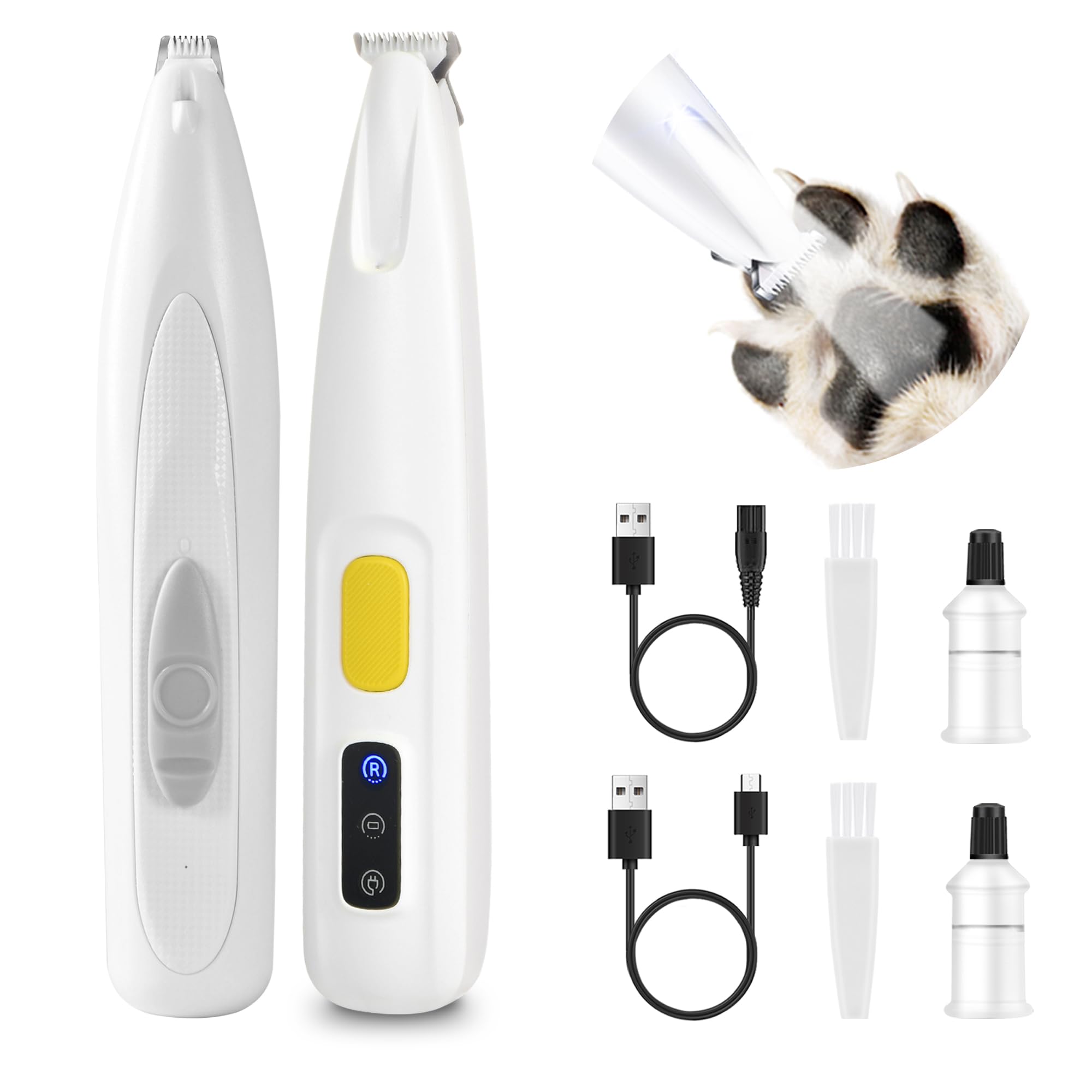 Amazon.com: FURBONA Dog Paw Trimmer with LED Light, 9mm & 18mm Blades ...