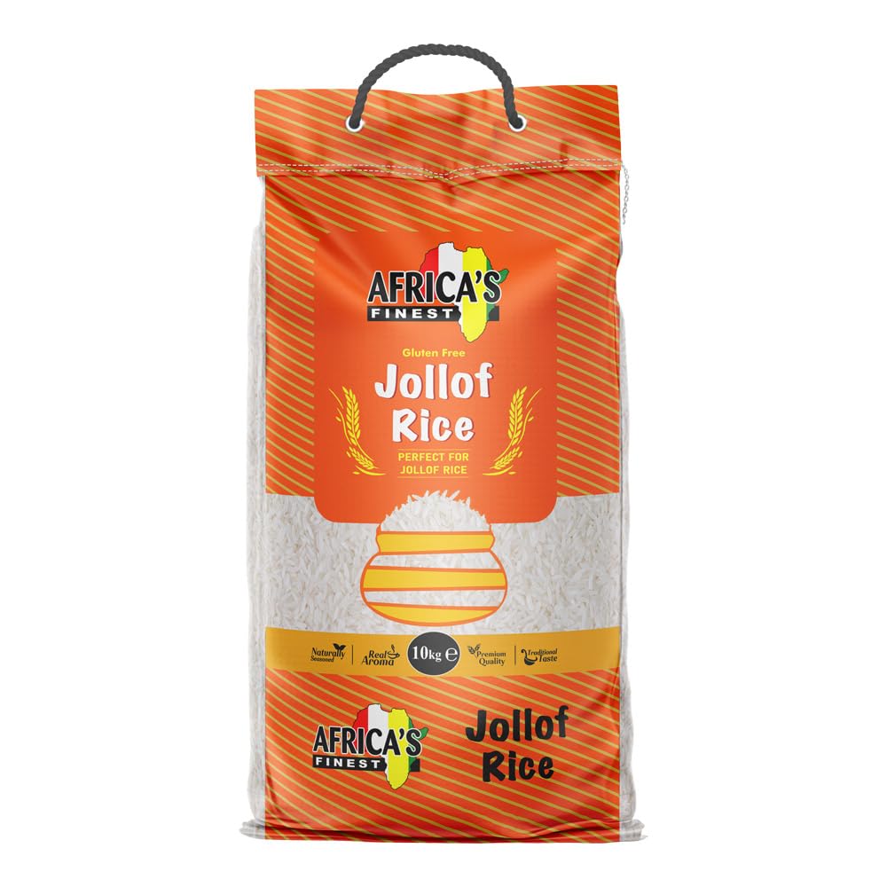 Africa's Finest Jollof Rice, 10kg (Pack of 1) - Premium Quality Rice ...