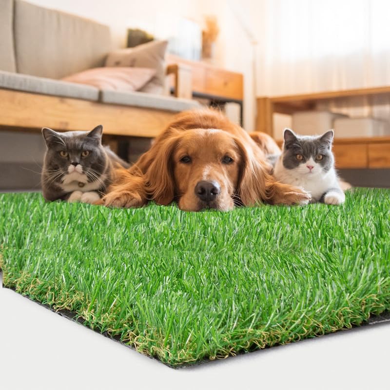 Amazon.com : Fasward Fake Grass Turf Rug, Artificial Grass 3x5 Ft 1.38 inch Custom Size, Indoor ...