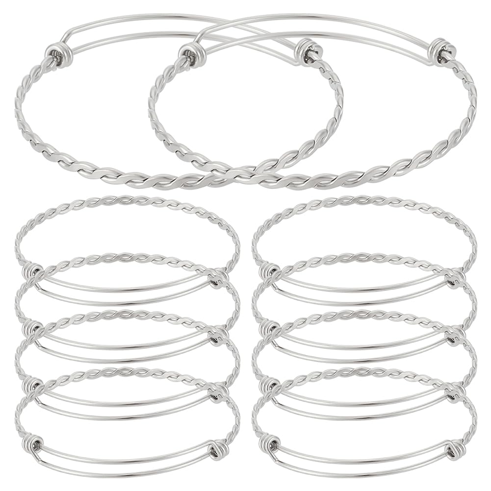Amazon.com: PH PandaHall 10pcs Stainless Steel Adjustable Bangle ...
