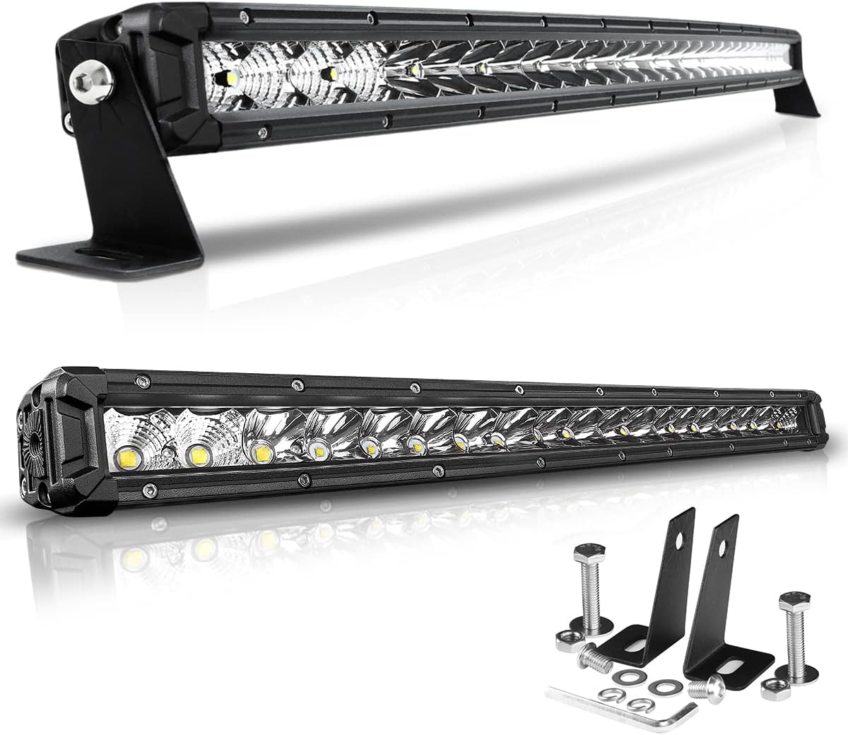 Amazon.com: LIGHTPLUS 32 Inch Curved & 22 Inch LED Light Bar Single Row ...