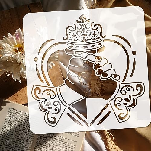 FINGERINSPIRE Crown Painting Stencil 30x30cm Reusable Crowned Hand ...