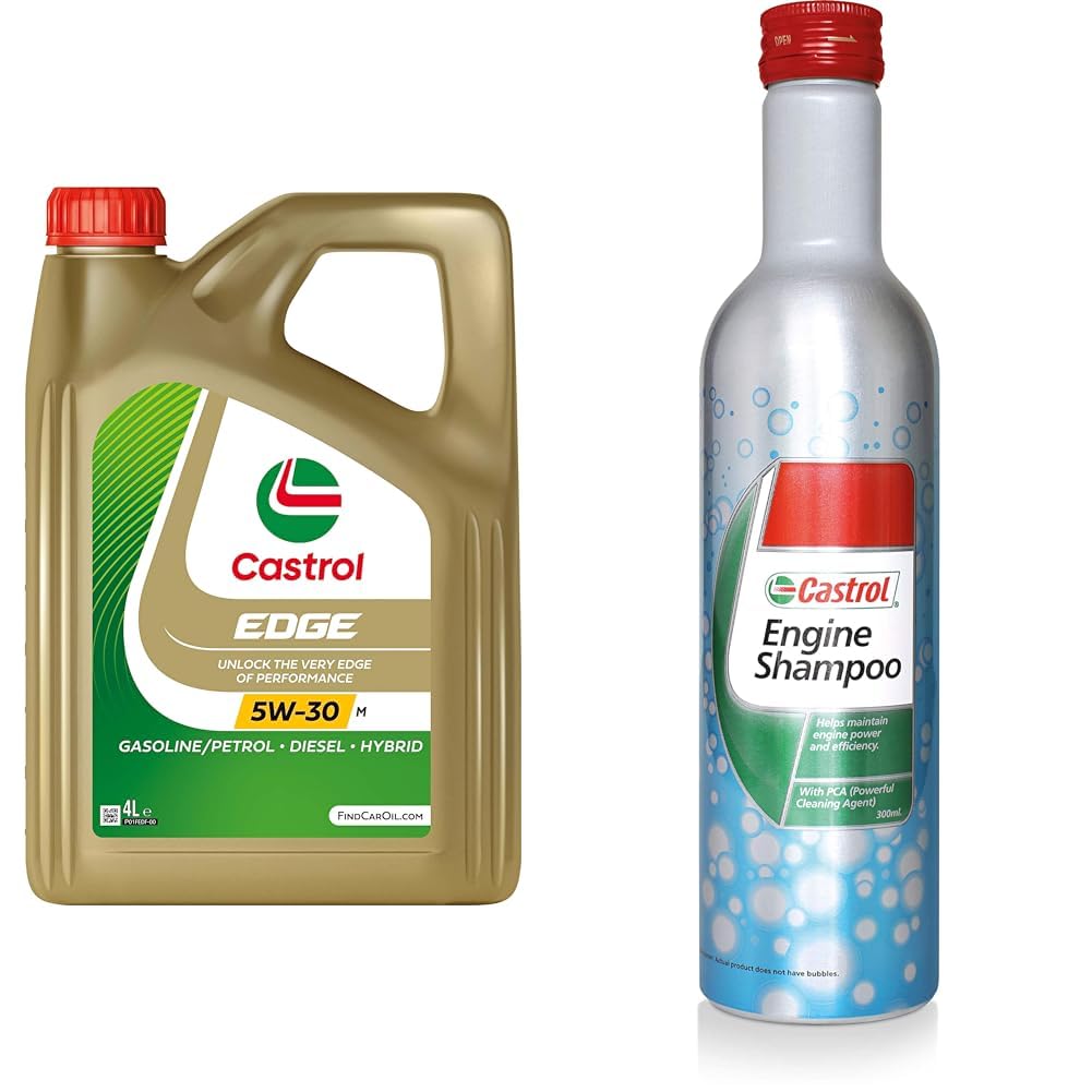 Castrol EDGE 5W-30 M Engine Oil 4L + Castrol Engine Shampoo 300mL ...