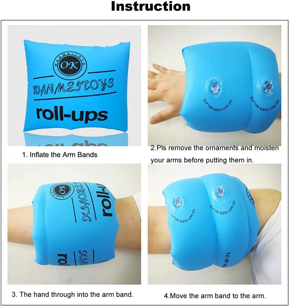 Inflatable Arm Swimming Floats Bands, Floatation Water Wings, Swimming ...