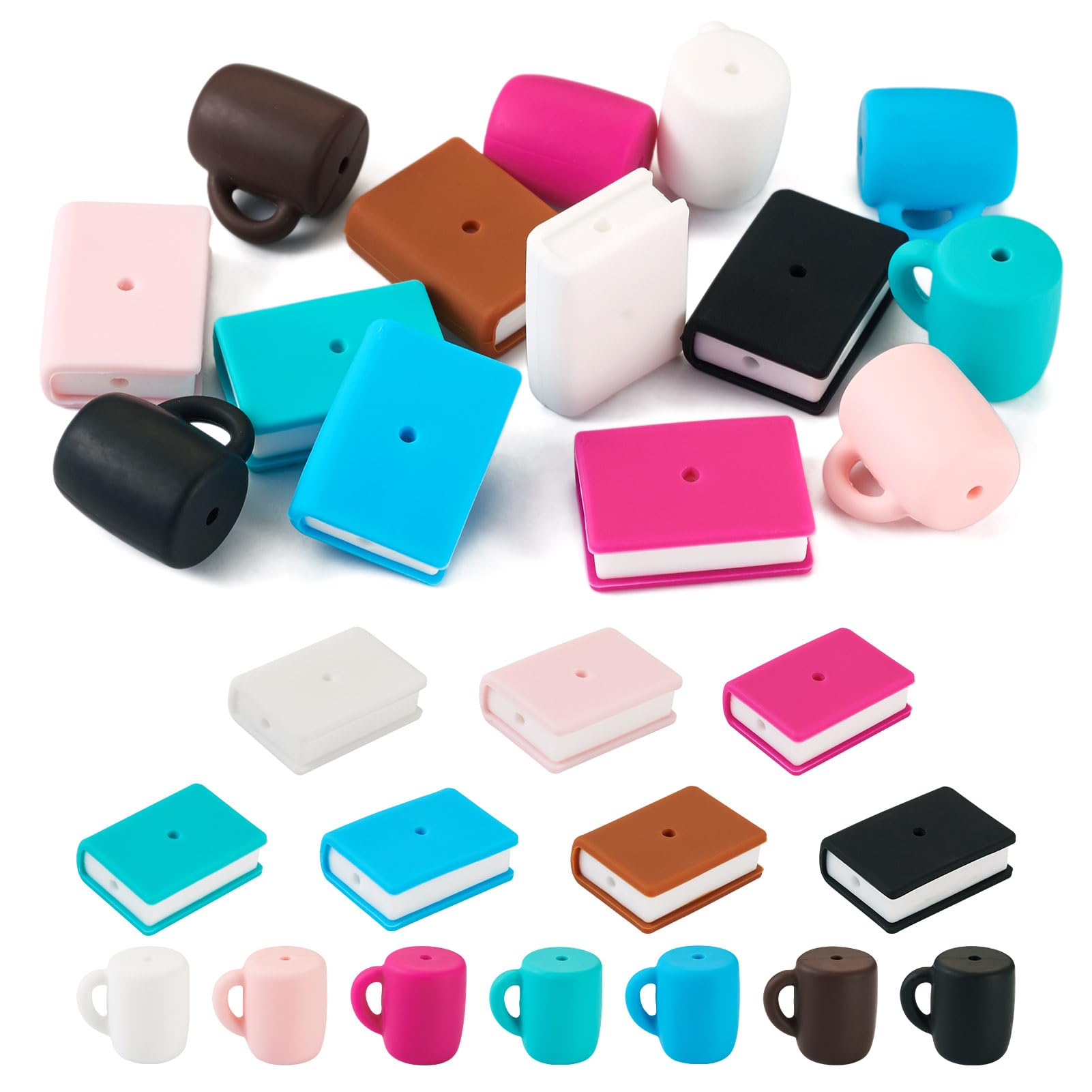 Amazon.com: Beadthoven 14pcs Book Silicone Focal Beads for Pens 3D ...