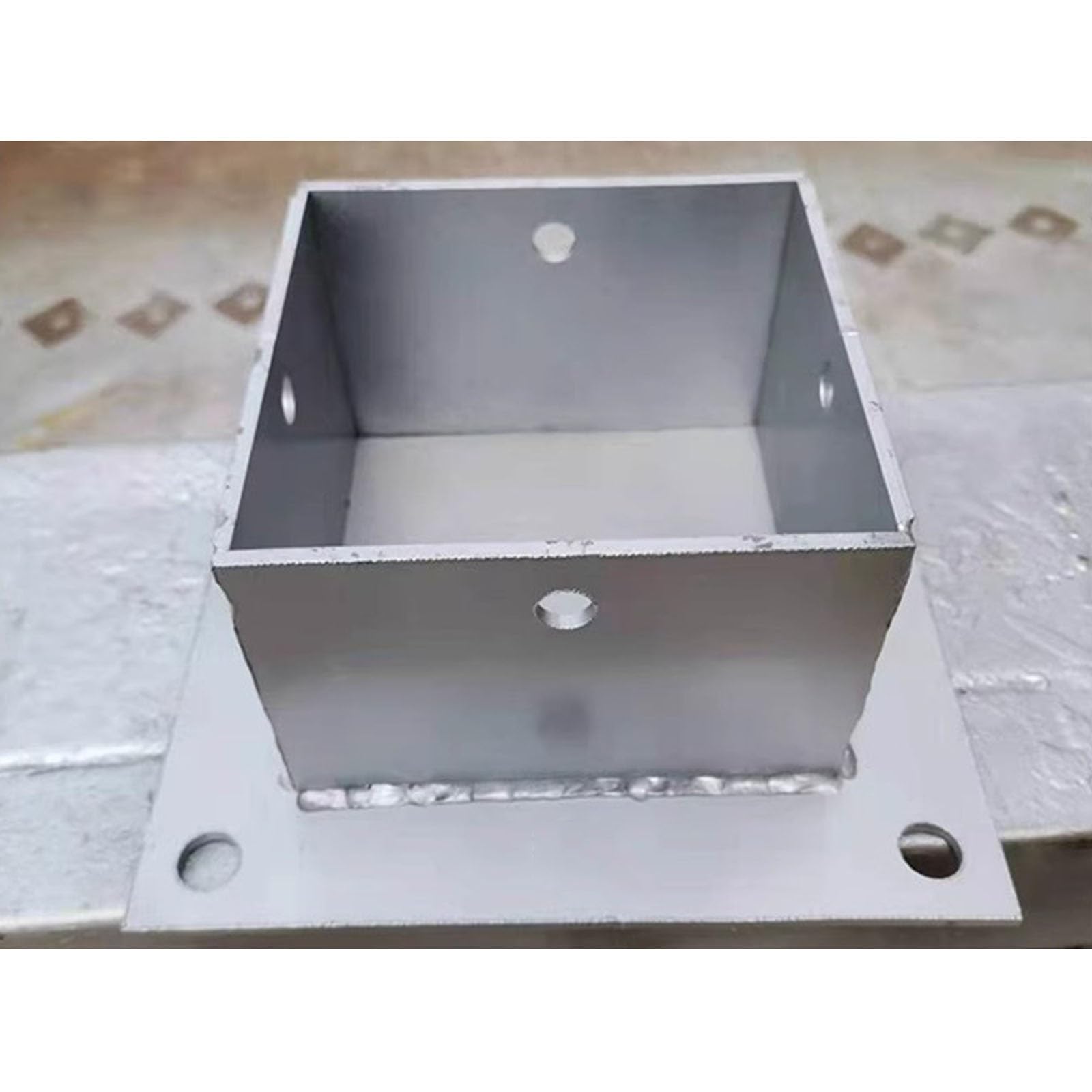 Stainless Steel Fence Post Anchor Base, 2pcs Heavy Duty Enclosed Bottom ...