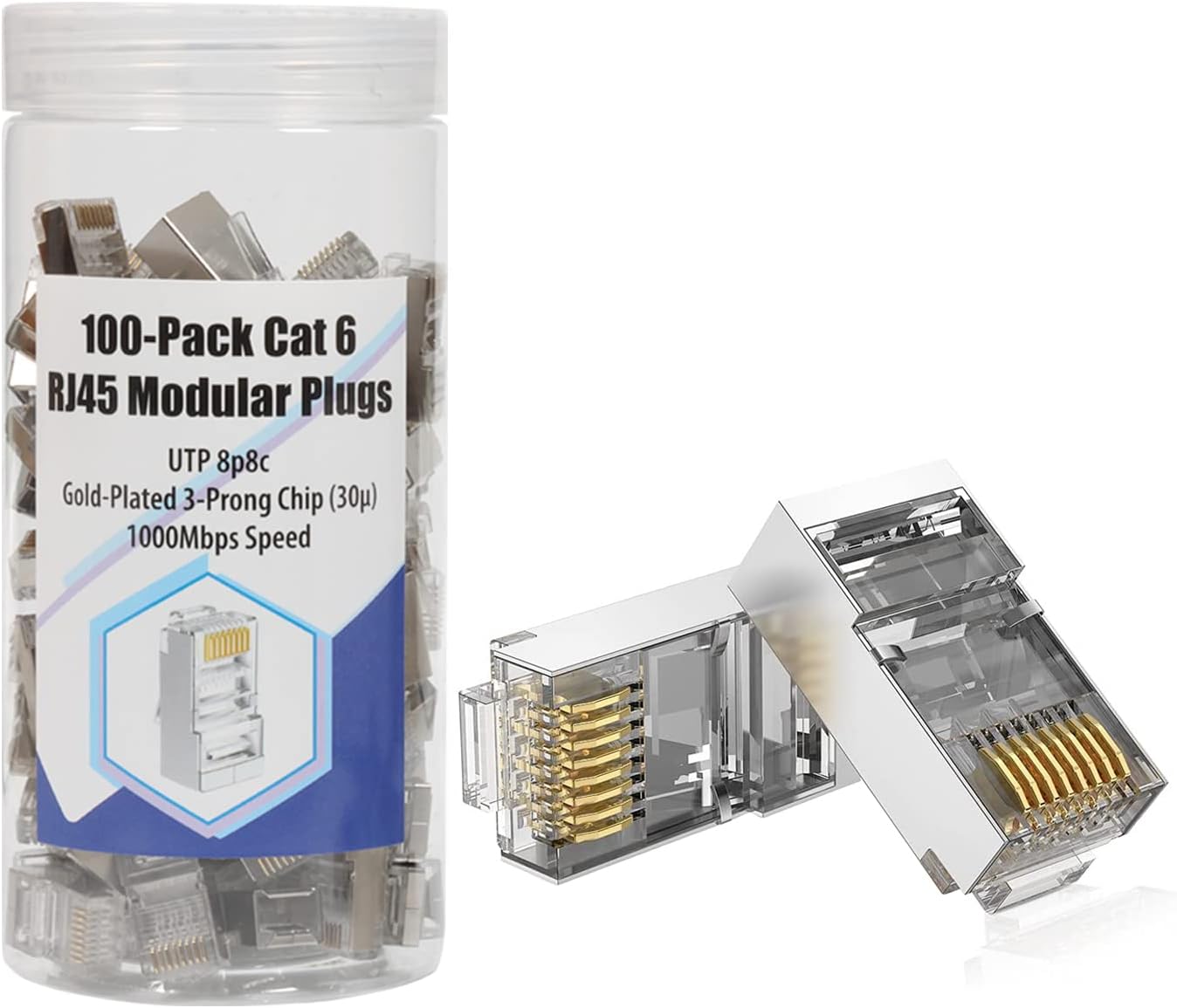 GTZ Conectores Pass Through RJ45 Cat6 - Paquete de 100 | Modular Plug ...