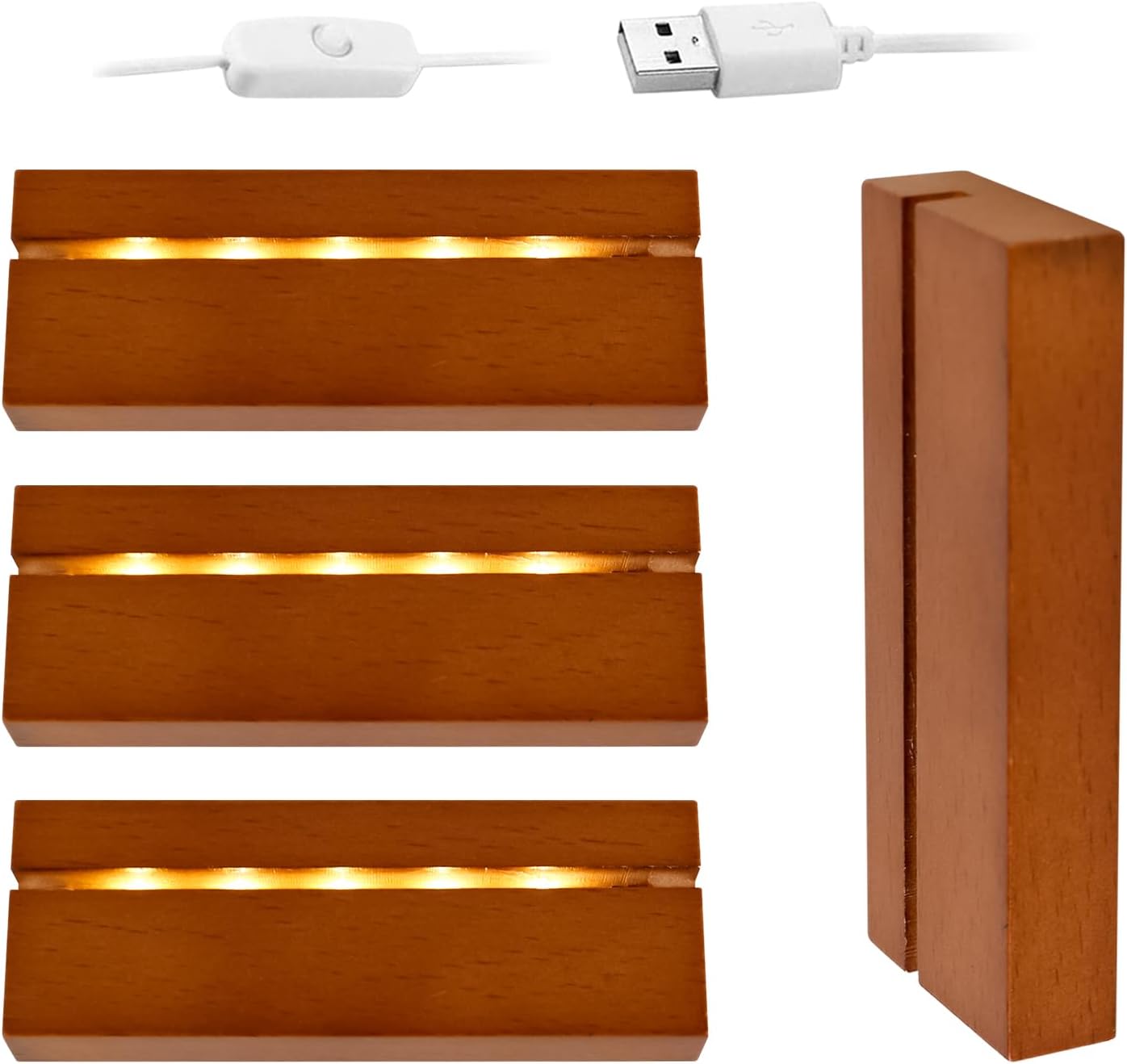 Amazon.com: SWTHM 4 Pack 4.33" Wooden Led Lights Display Pedestal ...